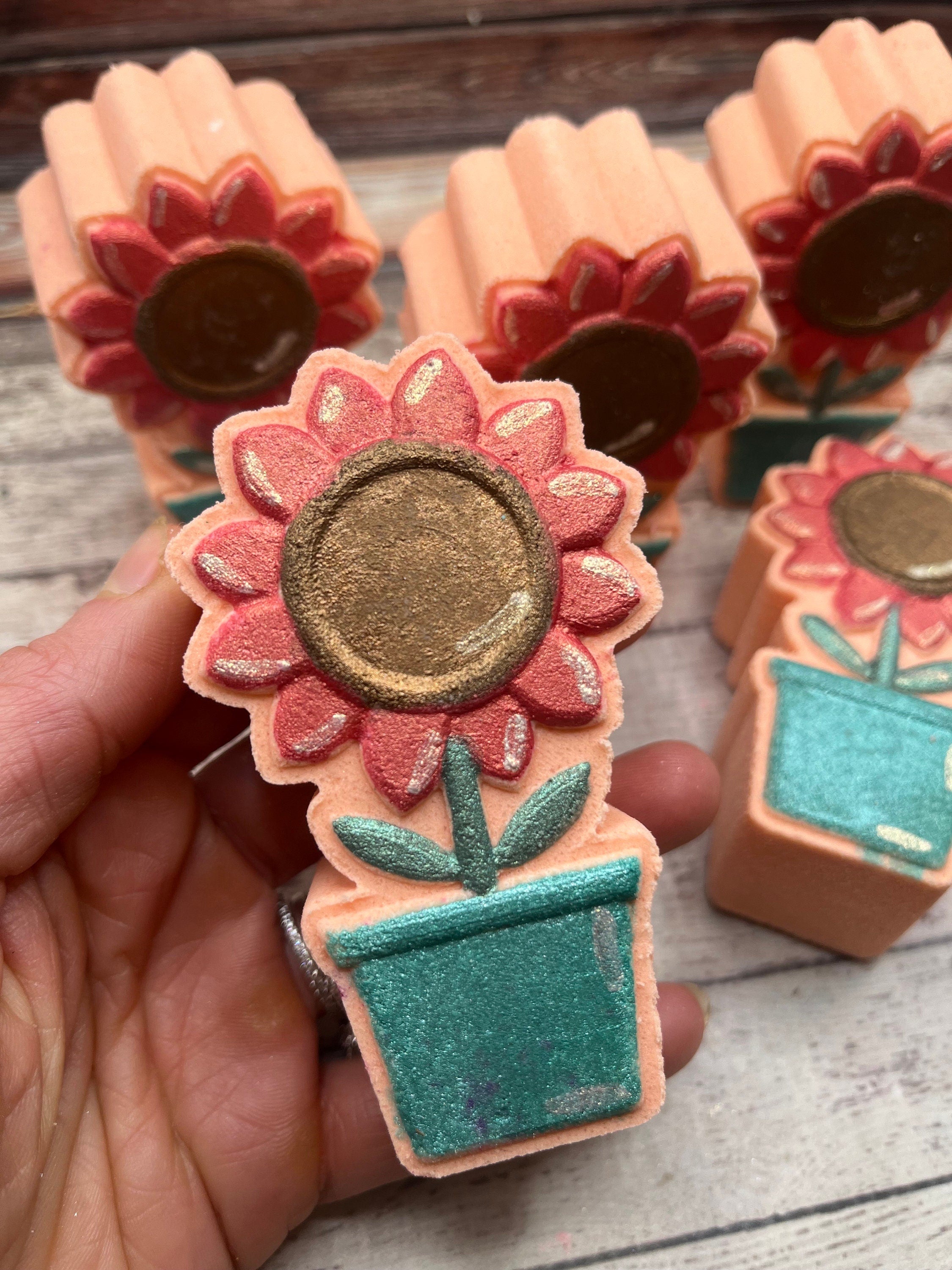 Handmade Sunflower Pot Bath Bomb for Plant Lovers with Premium ...