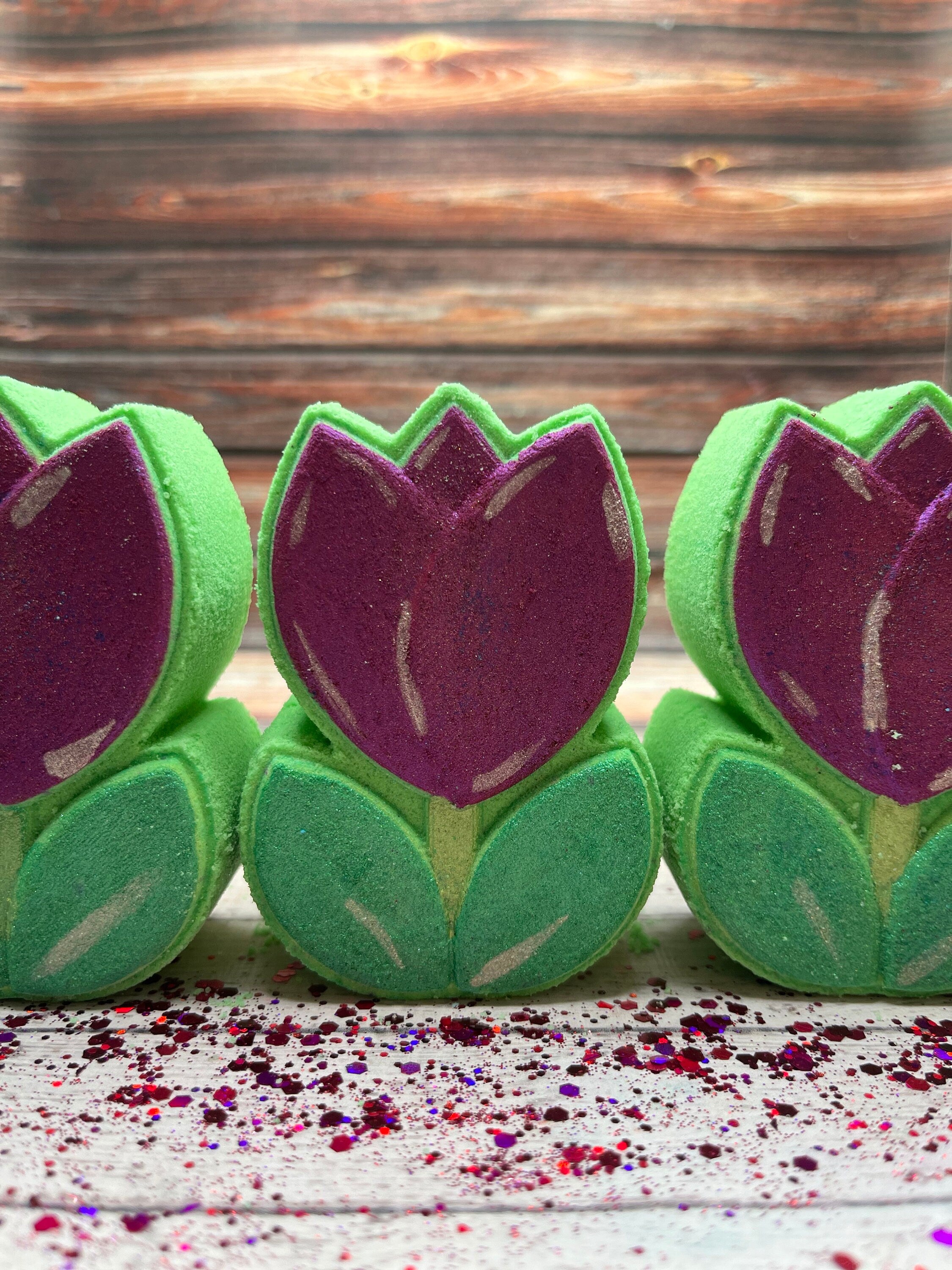 Handmade Tulip Bath Bomb for Plant Lovers with Surprise Colors and ...